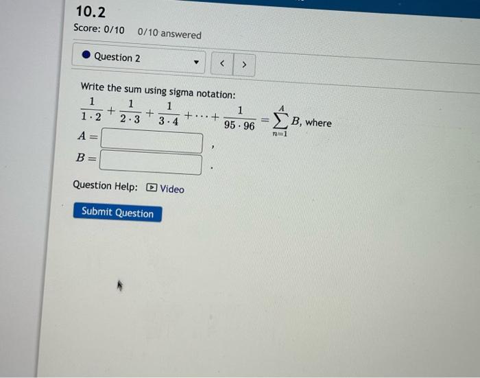 Solved Write the sum using sigma notation: | Chegg.com