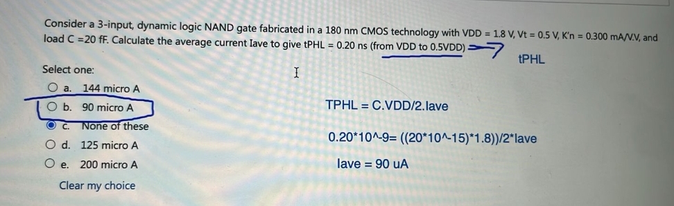 Solved Consider A 3 Input Dynamic Logic Nand Gate 6249