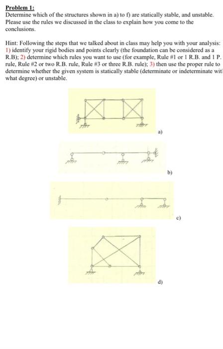 Solved Problem 1: Determine which of the structures shown in | Chegg.com