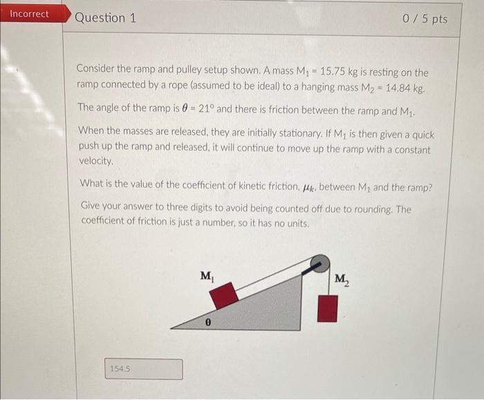 Solved Consider the ramp and pulley setup shown. A mass | Chegg.com