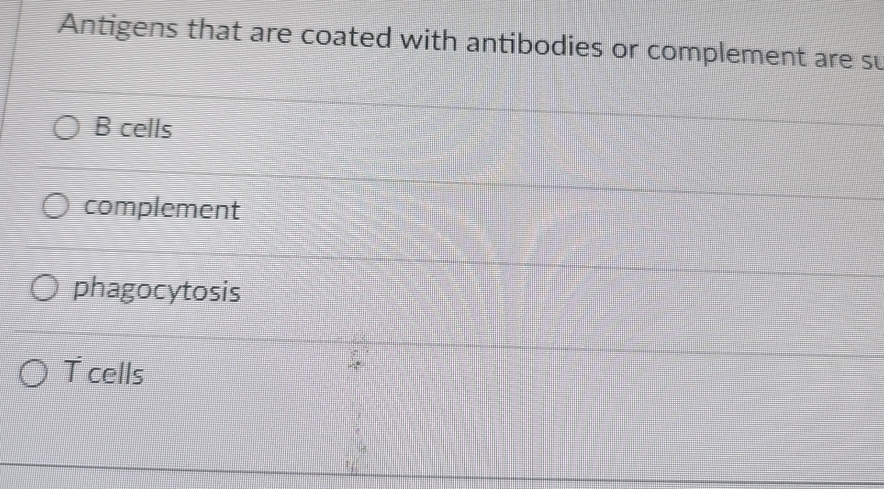 Solved Antigens that are coated with antibodies or | Chegg.com