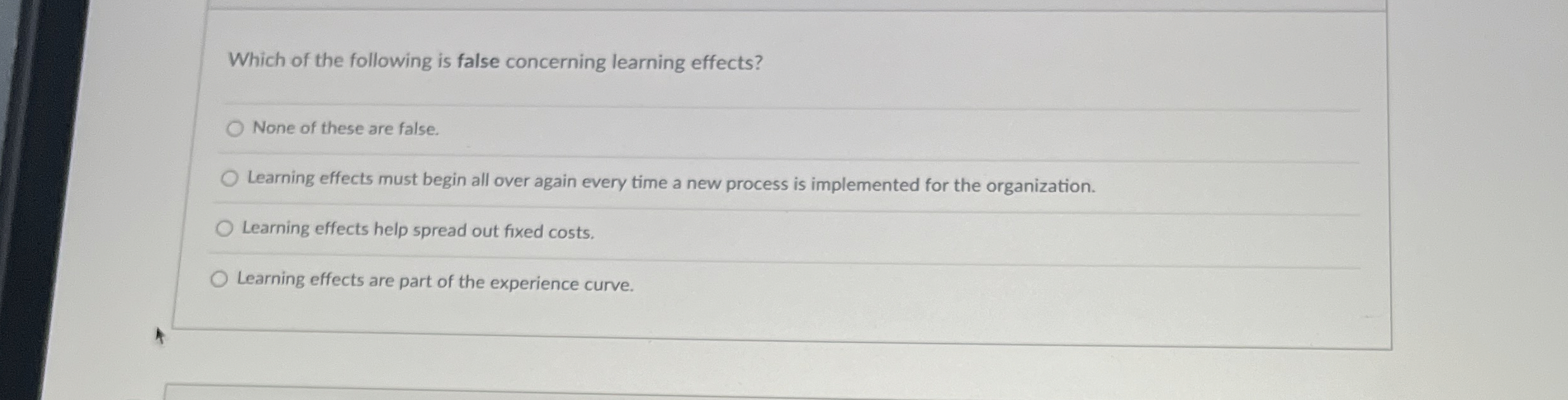 Solved Which of the following is false concerning learning | Chegg.com