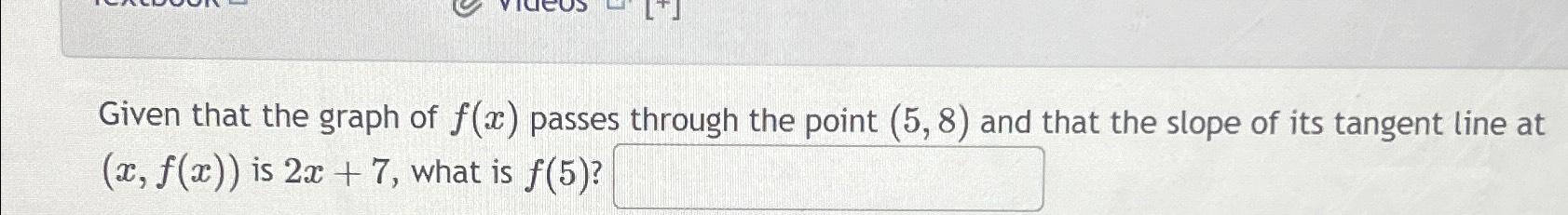 Solved Given that the graph of f(x) ﻿passes through the | Chegg.com