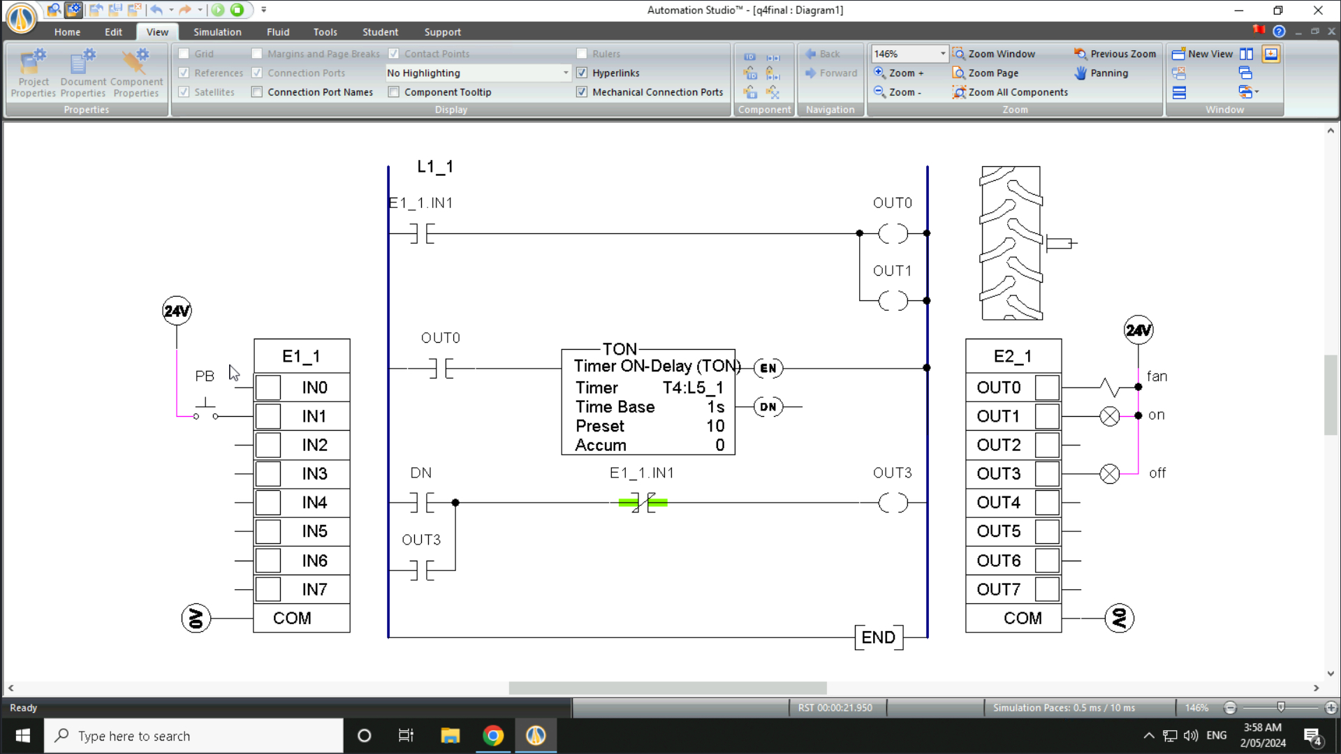 Solved How do i turn on out 3 ﻿once i let go off my push | Chegg.com