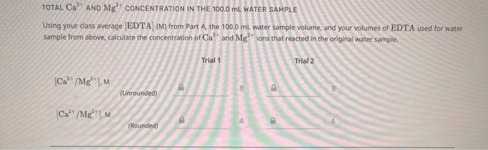 Solved Using your class average [EDTA](M) from Part A the | Chegg.com