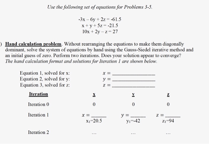 Solved Use the following set of equations for Problems 3-5. | Chegg.com
