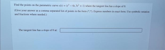 Solved Find the points on the parametric curve | Chegg.com