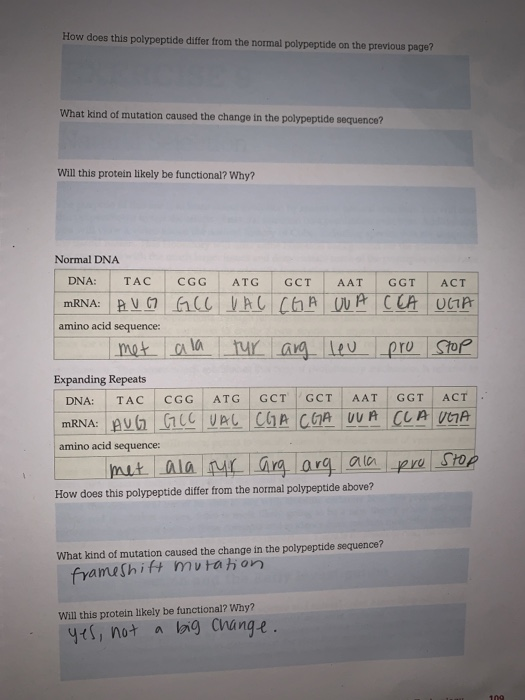 Solved How does this polypeptide differ from the normal | Chegg.com