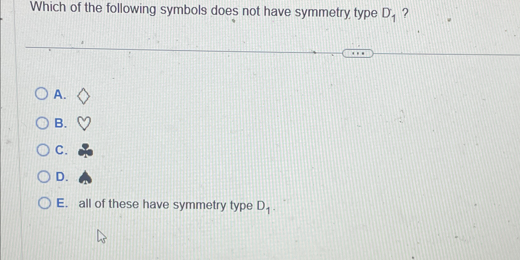 Solved Which of the following symbols does not have symmetry | Chegg.com