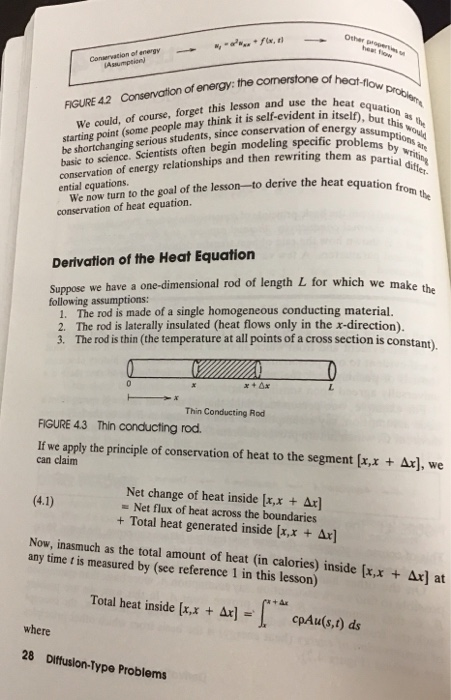 Solved D). Modify the derivation of the heat equation from | Chegg.com