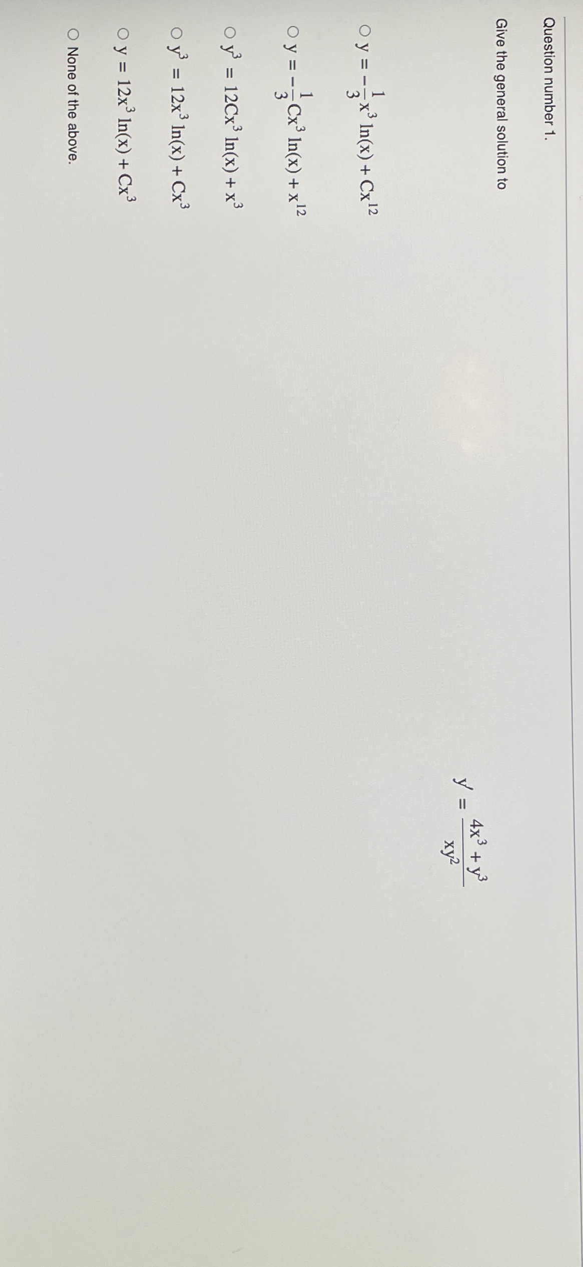 Solved Question number 1.Give the general solution | Chegg.com