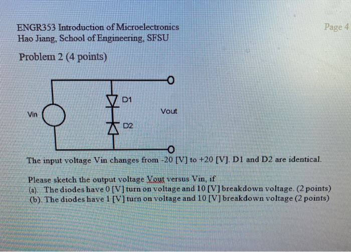 Solved Page 4 ENGR353 Introduction of Microelectronics Hao | Chegg.com