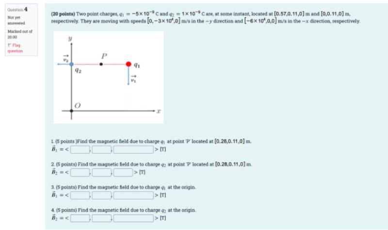 Solved (20 ﻿potnts) ﻿Two point charges, f1=-5×10-0C ﻿and | Chegg.com