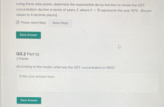 Solved Using these data points, determine the exponential | Chegg.com