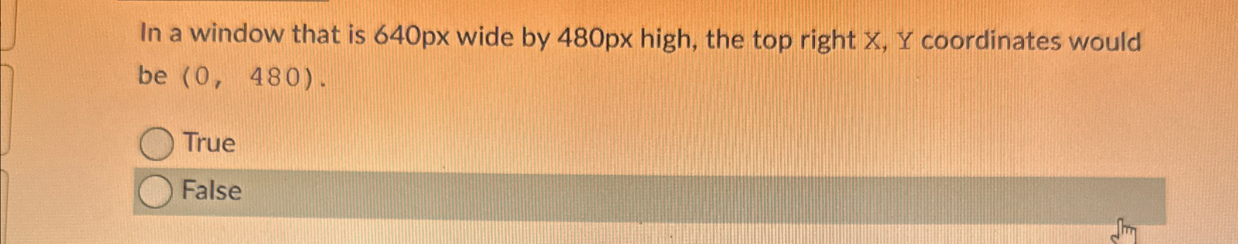 Solved In a window that is 640px ﻿wide by 480px ﻿high, the | Chegg.com