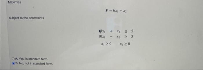 Solved Maximize P=5x1+8x2+x3 subject to the constraints | Chegg.com