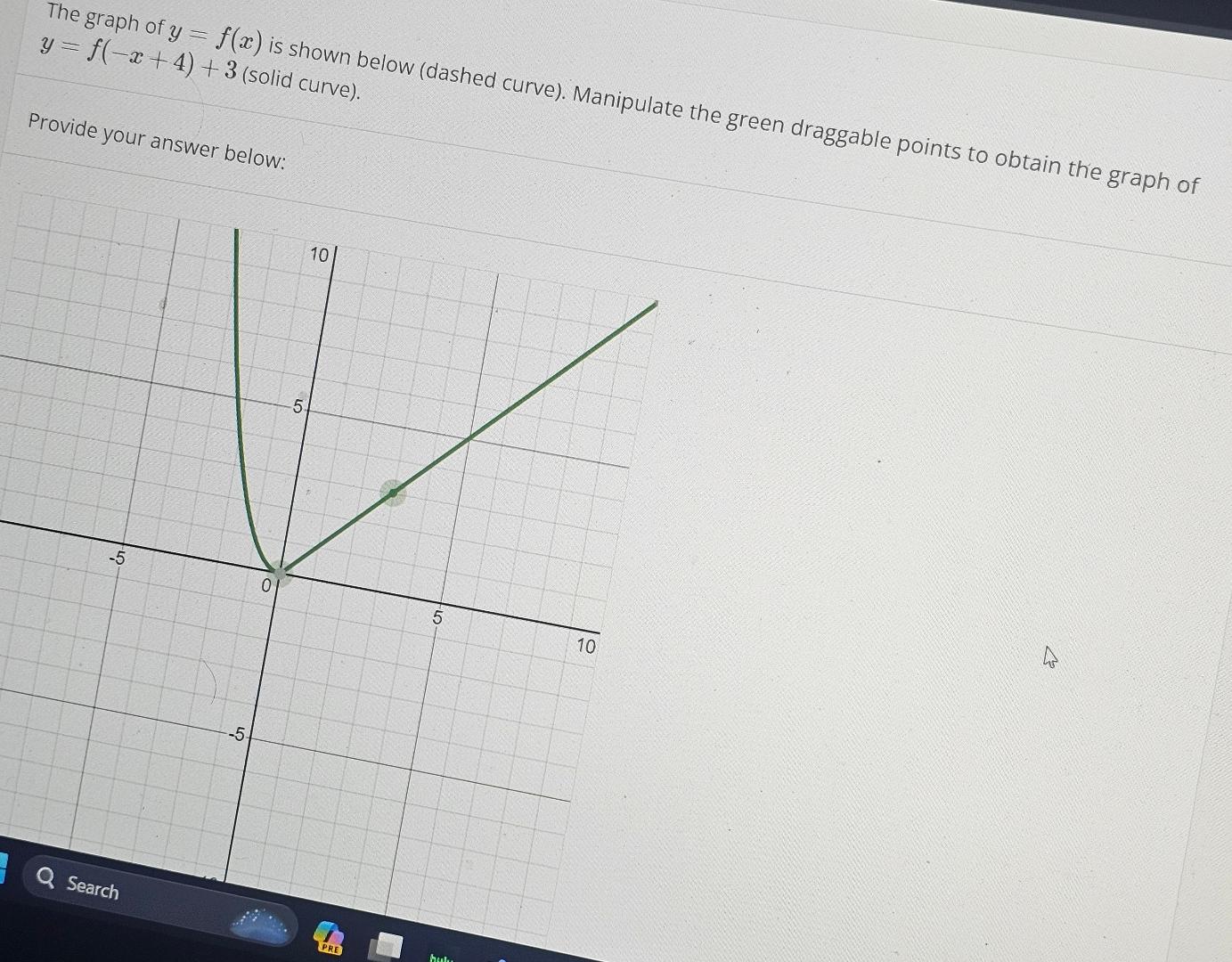 Solved The graph of y=f(x) ﻿is shown below (dashed curve). | Chegg.com