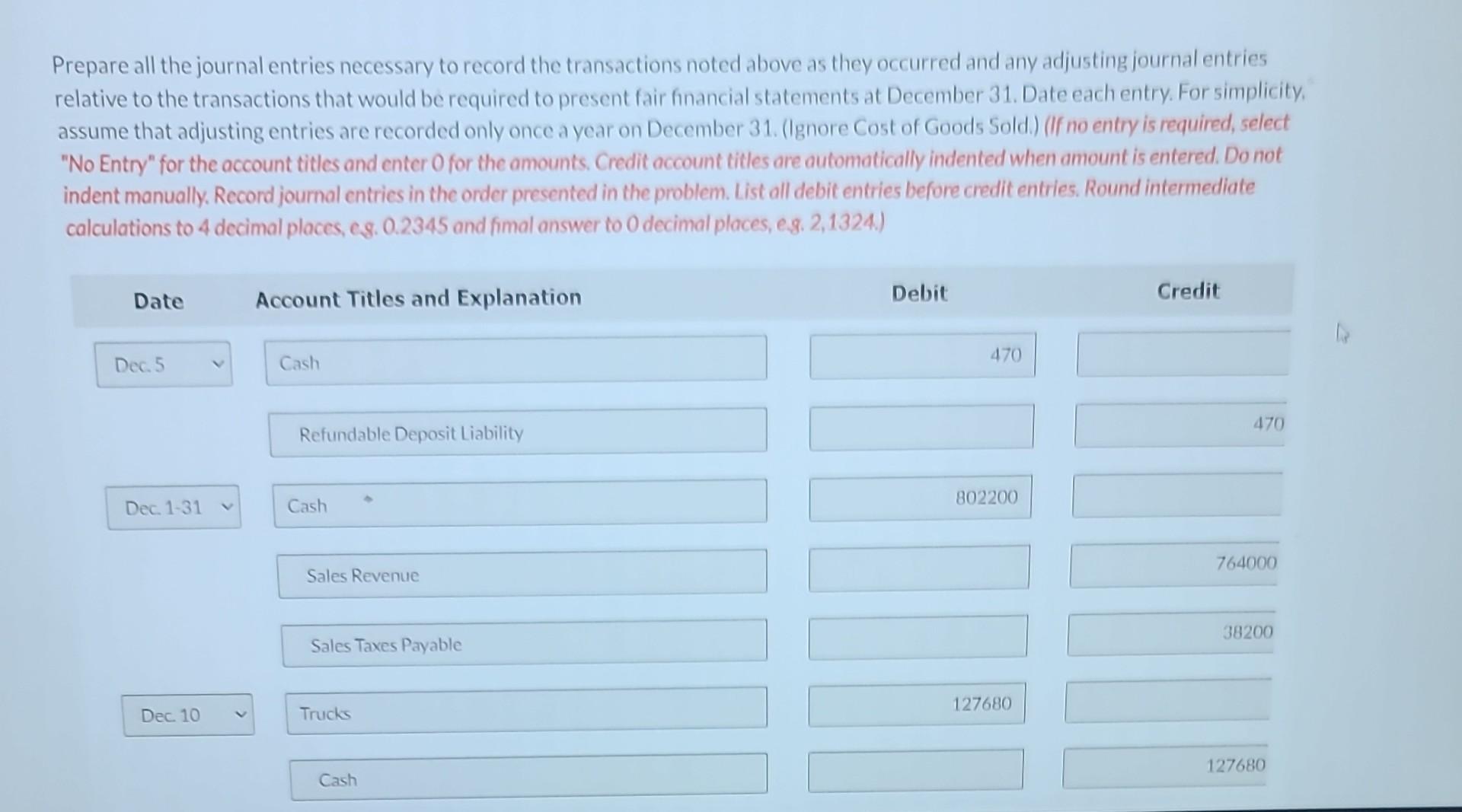 Solved Listed below are selected transactions of Bonita | Chegg.com
