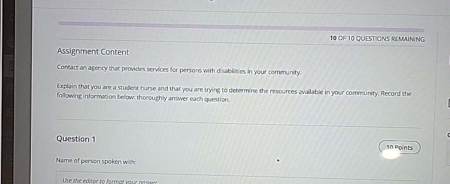 Solved 10 ﻿OF 10 ﻿QUESTIONS REMAININGAssignment | Chegg.com