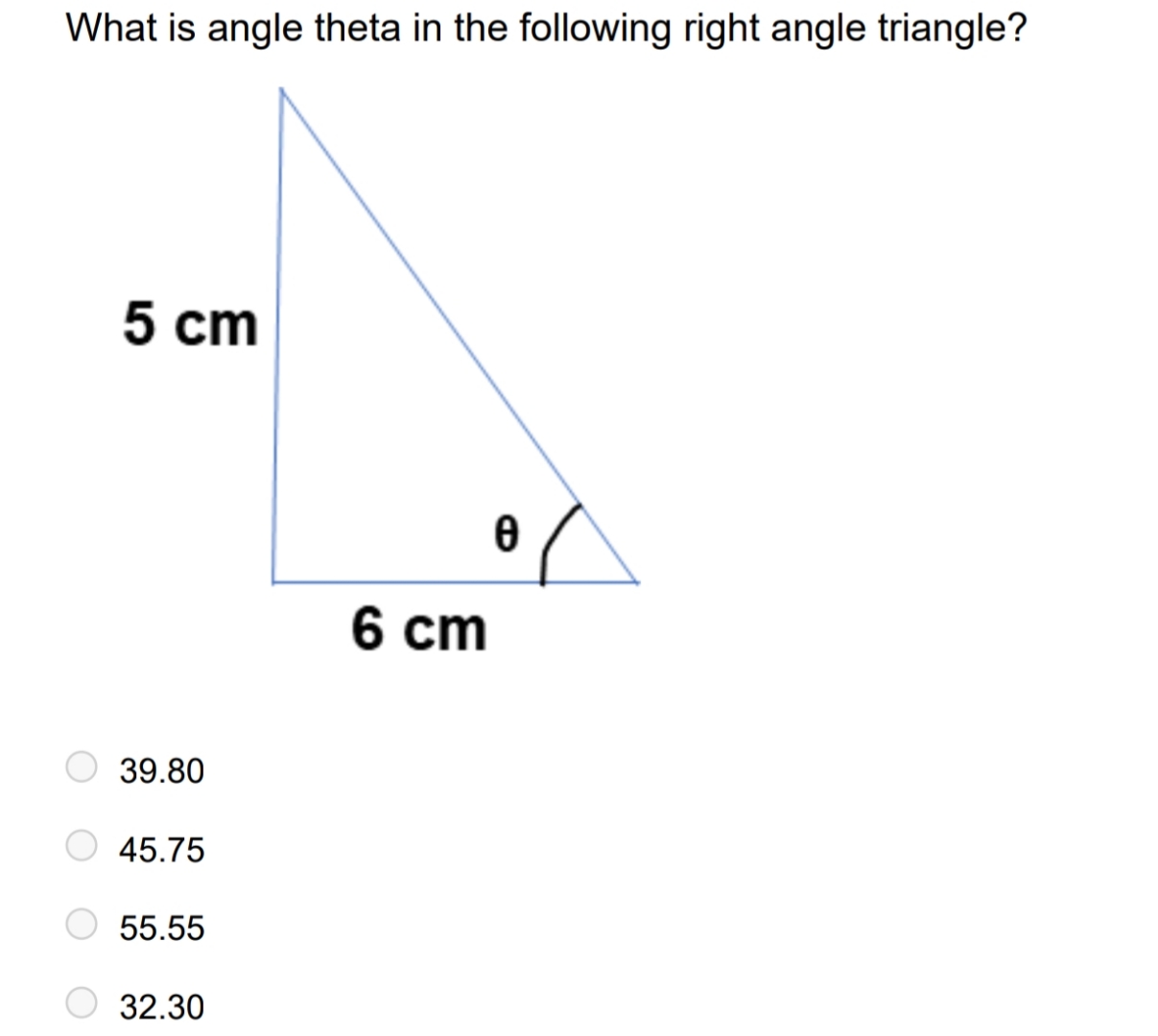 Solved What is angle theta in the following right angle | Chegg.com