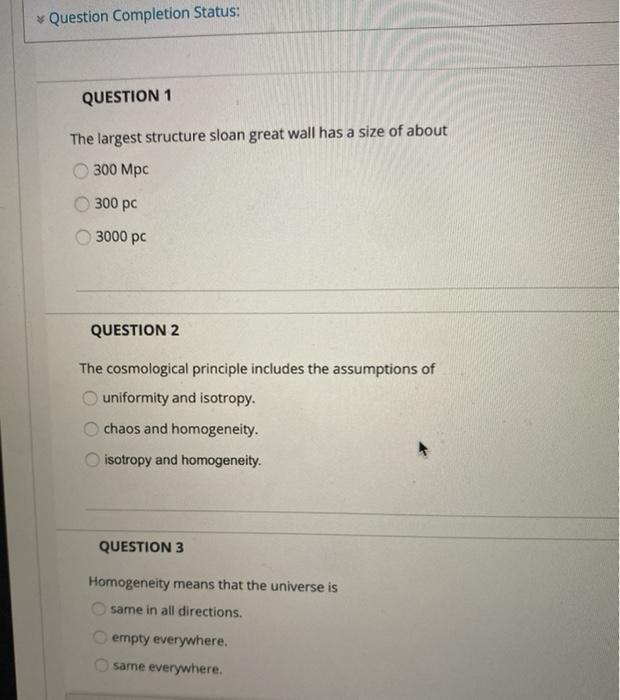 Solved Question Completion Status: QUESTION 1 The largest | Chegg.com