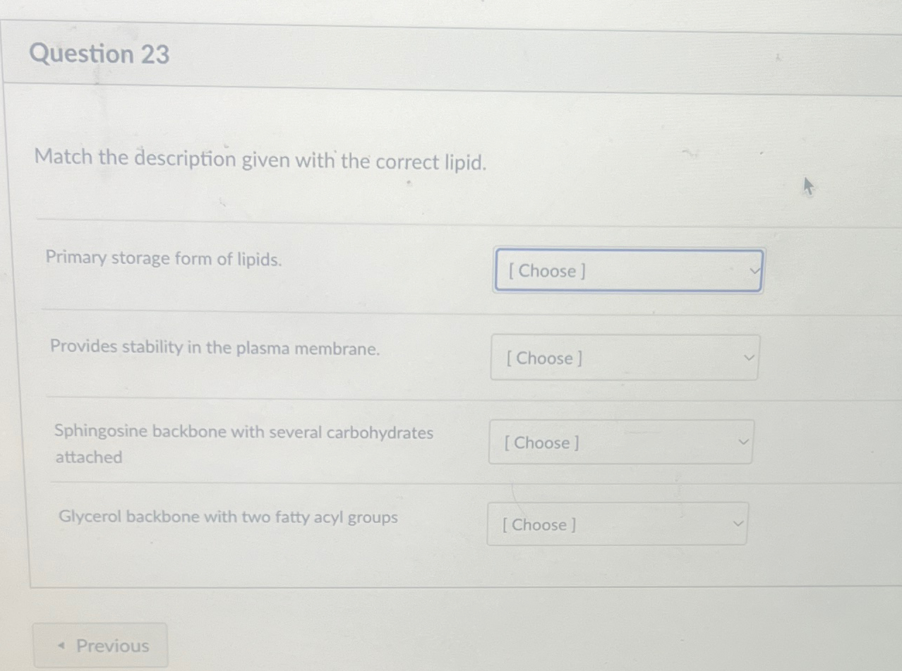 Solved Question 23Match the description given with the | Chegg.com
