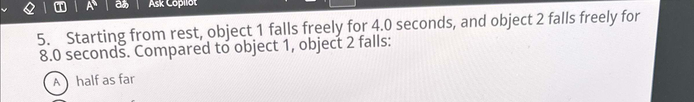 Solved Starting from rest, object 1 ﻿falls freely for 4.0 | Chegg.com