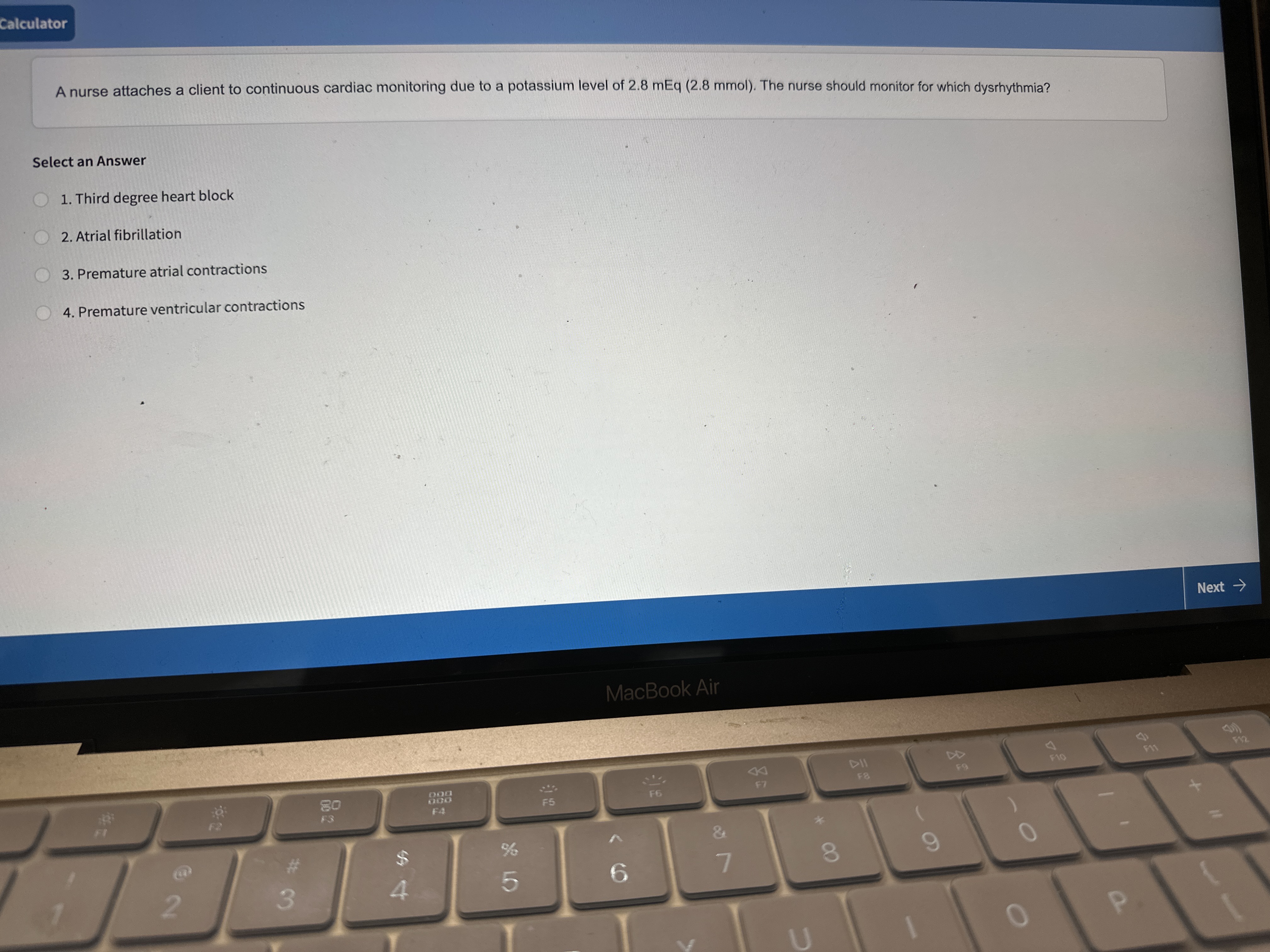 Solved A nurse attaches a client to continuous cardiac | Chegg.com