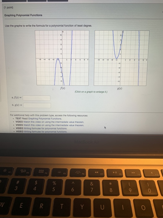 Solved (1 point) Graphing Polynomial Functions Use the | Chegg.com