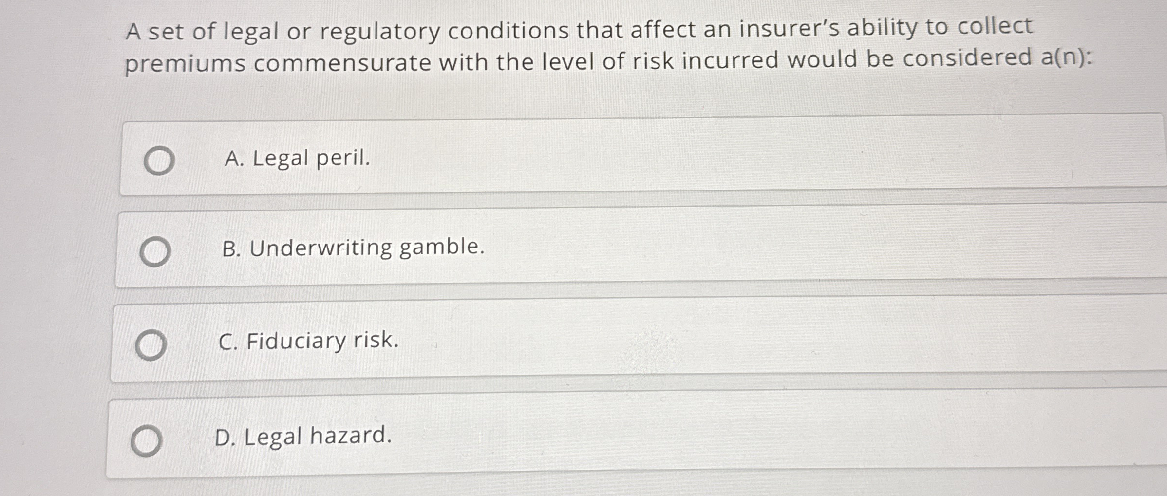 Solved A set of legal or regulatory conditions that affect | Chegg.com