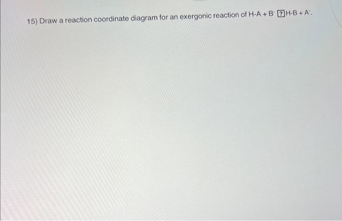 Solved 15) Draw a reaction coordinate diagram for an | Chegg.com