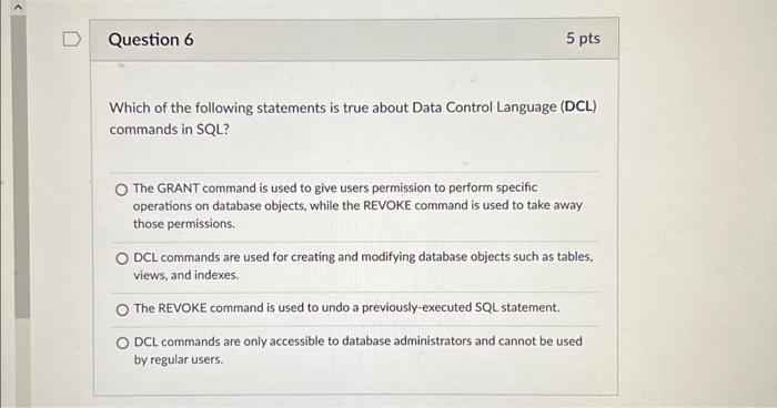 Solved Which of the following statements is true about Data | Chegg.com