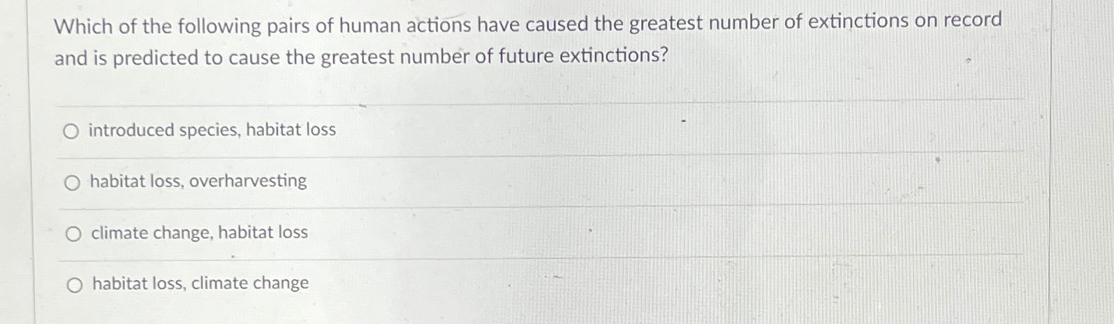 Solved Which of the following pairs of human actions have | Chegg.com