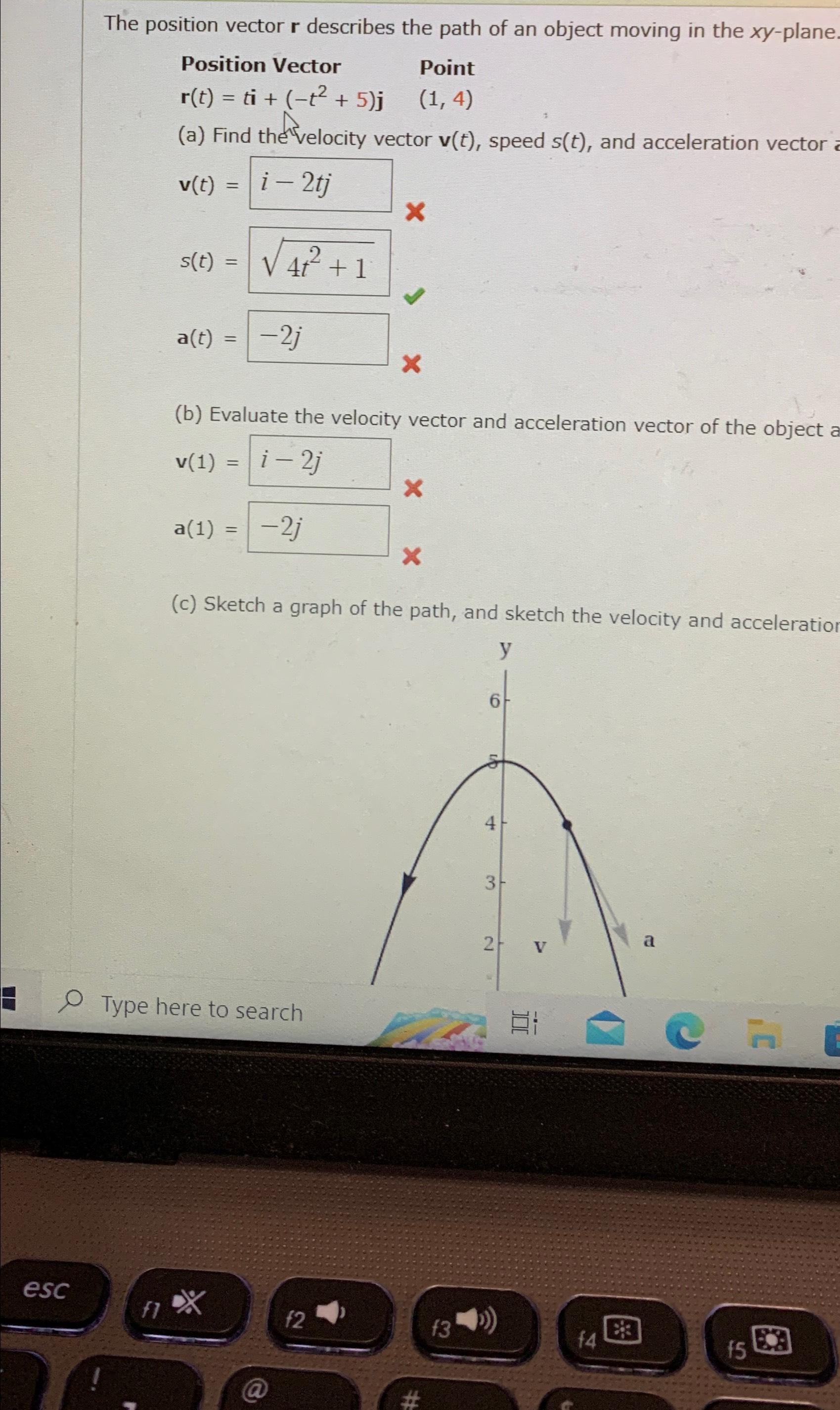 Solved The position vector r describes the path of an object | Chegg.com