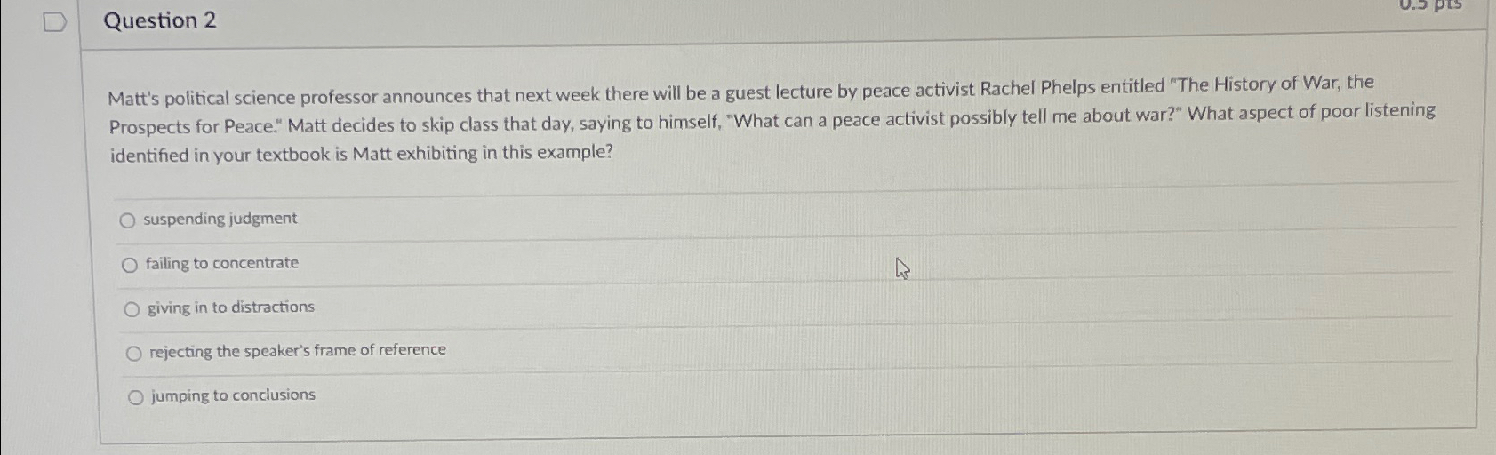 Solved Question 2Matt's political science professor | Chegg.com