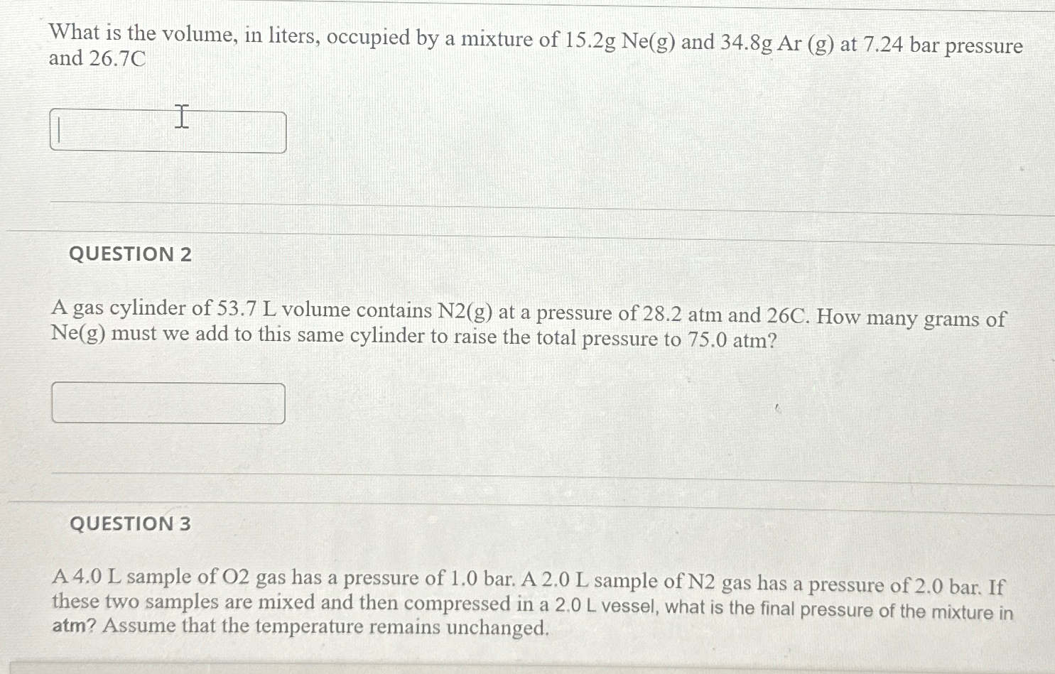 Solved What is the volume, in liters, occupied by a mixture | Chegg.com