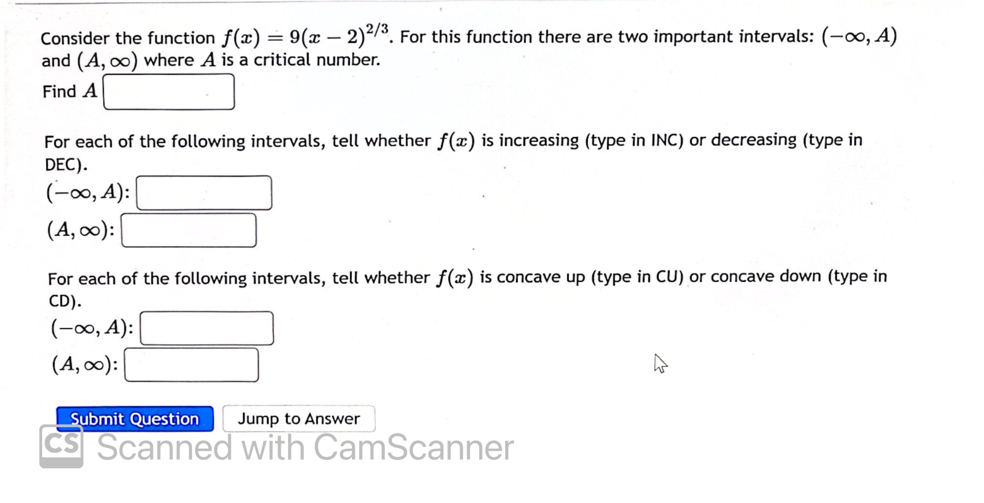 Solved Consider the function f(x)=9(x-2)23. ﻿For this | Chegg.com