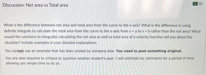 Solved Discussion: Net area vs Total area What is the | Chegg.com