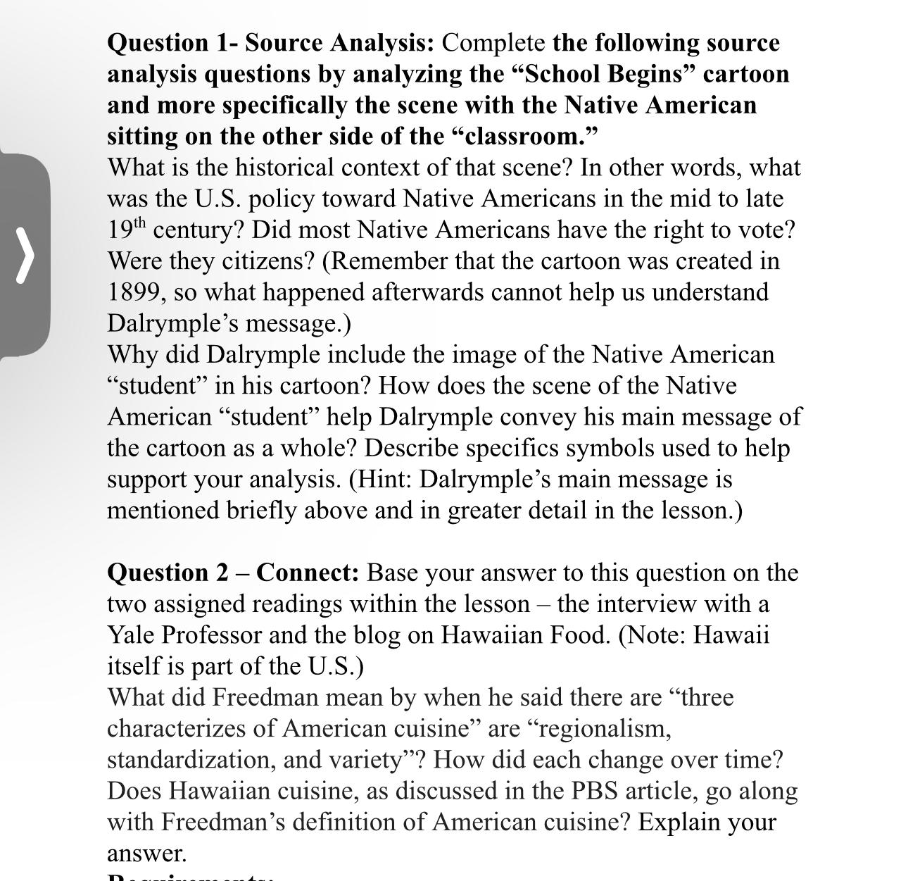 Solved Question 1- ﻿Source Analysis: Complete the following | Chegg.com