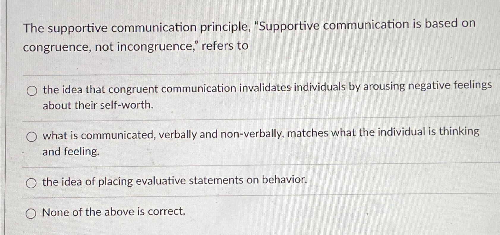 Solved The supportive communication principle, "Supportive | Chegg.com