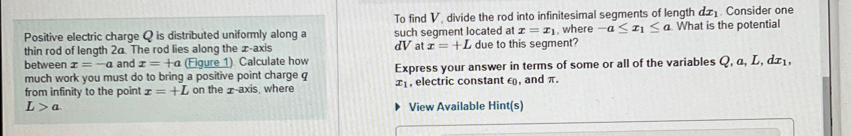 Solved Positive electric charge Q ﻿is distributed uniformly | Chegg.com