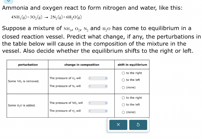 Solved Ammonia and oxygen react to form nitrogen and water, | Chegg.com
