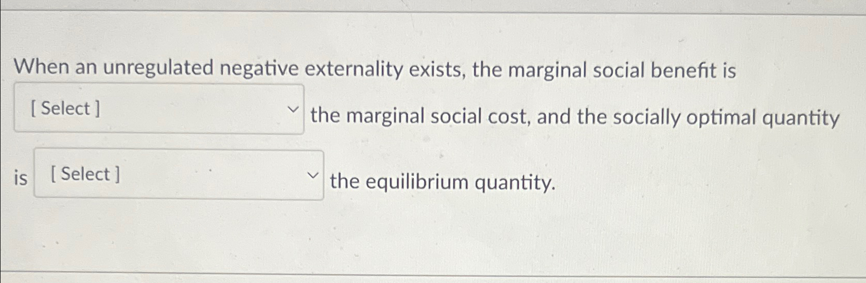 Solved When an unregulated negative externality exists, the | Chegg.com