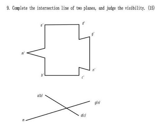 Solved 9. Complete the intersection line of two planes, and | Chegg.com