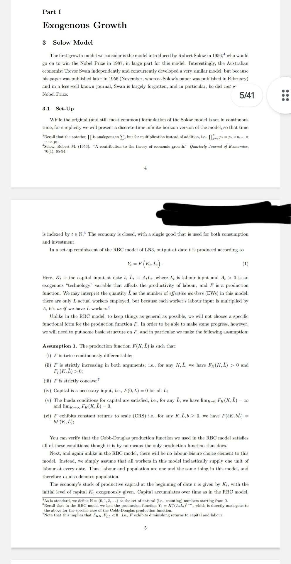 Solved 1. (15 marks total) Consider the Solow model of LN5, | Chegg.com