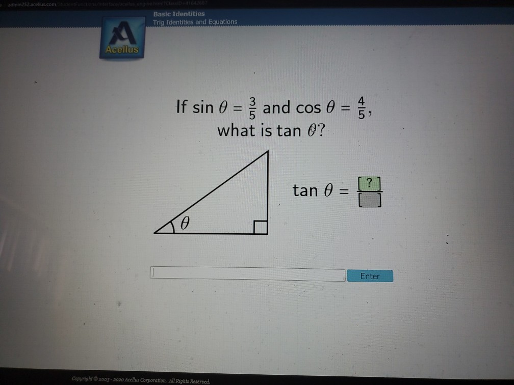 Solved admin252 acellus.com Basic Identities Trig Identities | Chegg.com