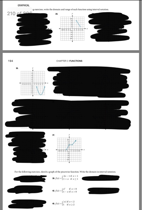 Solved GRAPHICAL g exercises, write the domain and range of | Chegg.com