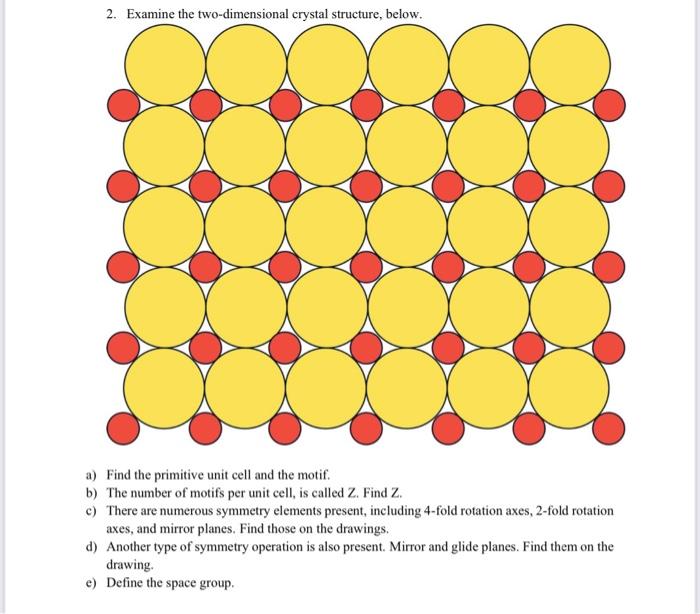 Solved a) Find the primitive unit cell and the motif. b) The | Chegg.com