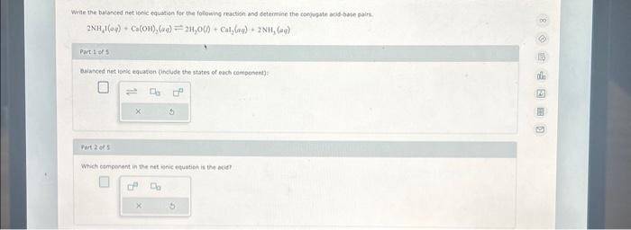 Solved Wrate the balanced net lonic equation for the | Chegg.com