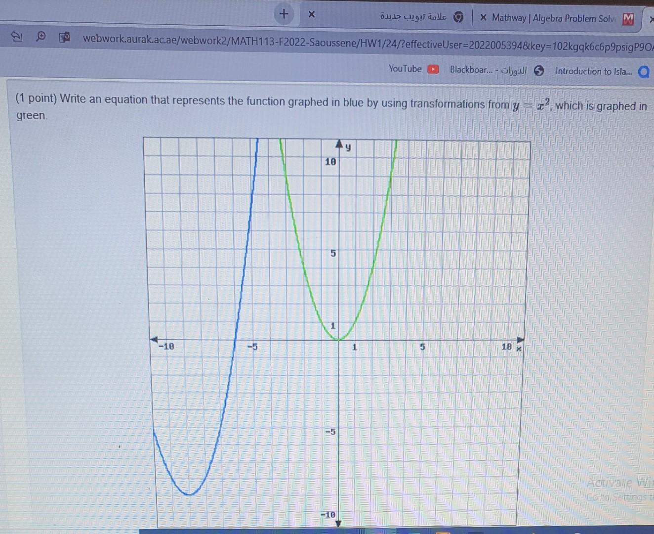 (1 point) Write an equation that represents the | Chegg.com